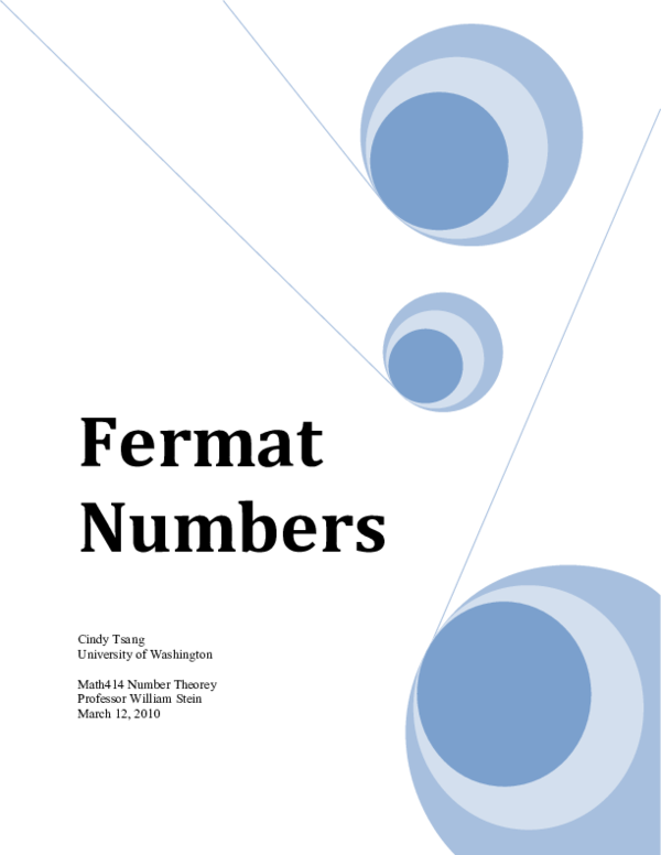 (PDF) Fermat Numbers