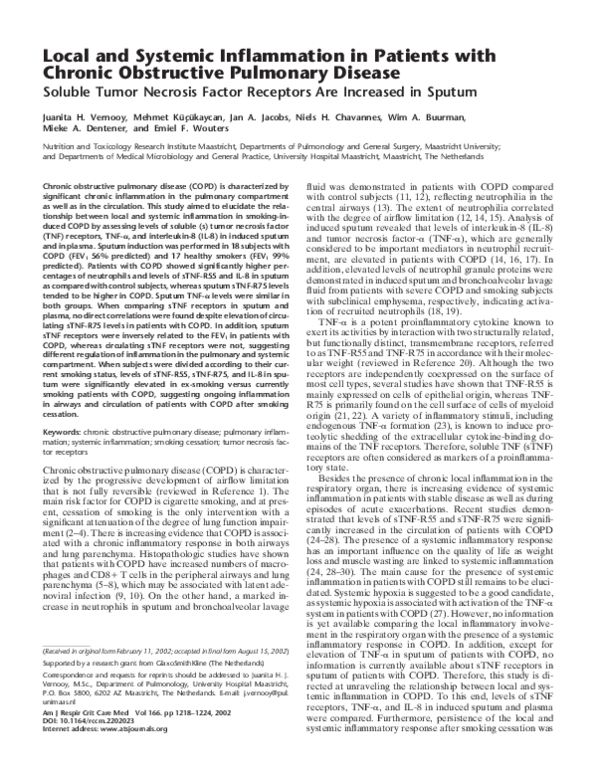 (PDF) Local and Systemic Inflammation in Patients with Chronic ...