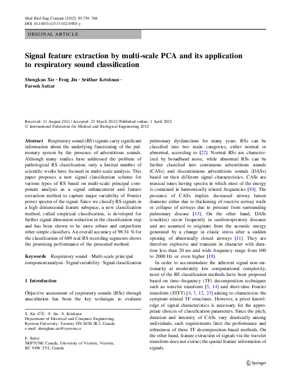 (PDF) Signal feature extraction by multi-scale PCA and its application to respiratory sound ...