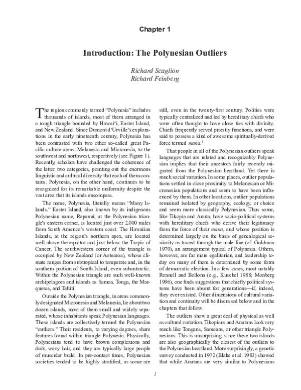 (PDF) “Introduction: The Polynesian Outliers.” In Polynesian Outliers ...