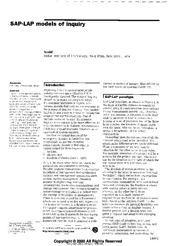 (PDF) SAP-LAP models of inquiry | Professor Sushil - Academia.edu