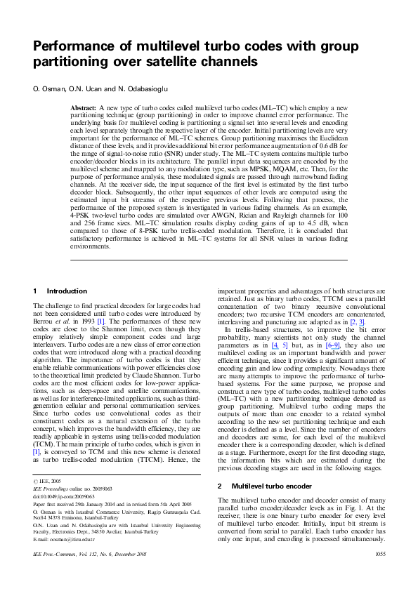 (PDF) Performance of multilevel turbo codes with group partitioning ...