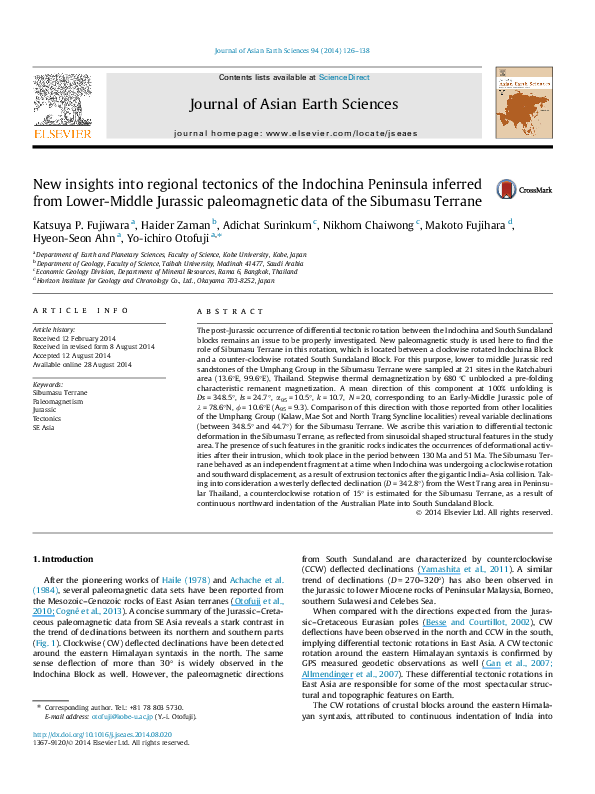 (PDF) New insights into regional tectonics of the Indochina Peninsula ...