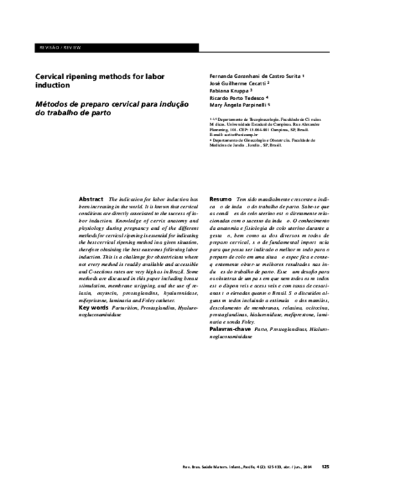 (PDF) Cervical ripening methods for labor induction