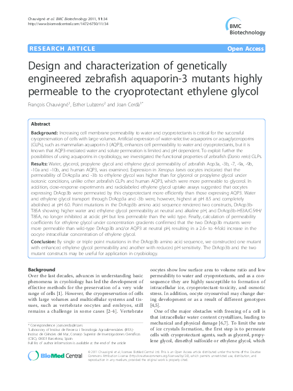 (PDF) Design and characterization of genetically engineered zebrafish ...