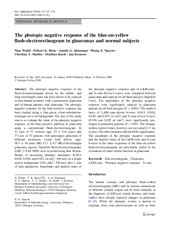 (PDF) The photopic negative response of the blue-on-yellow flash ...