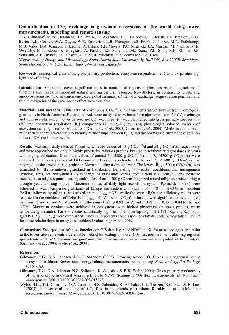 (PDF) Quantification of Co2 Exchange in Grassland Ecosystems of the World Using Tower ...
