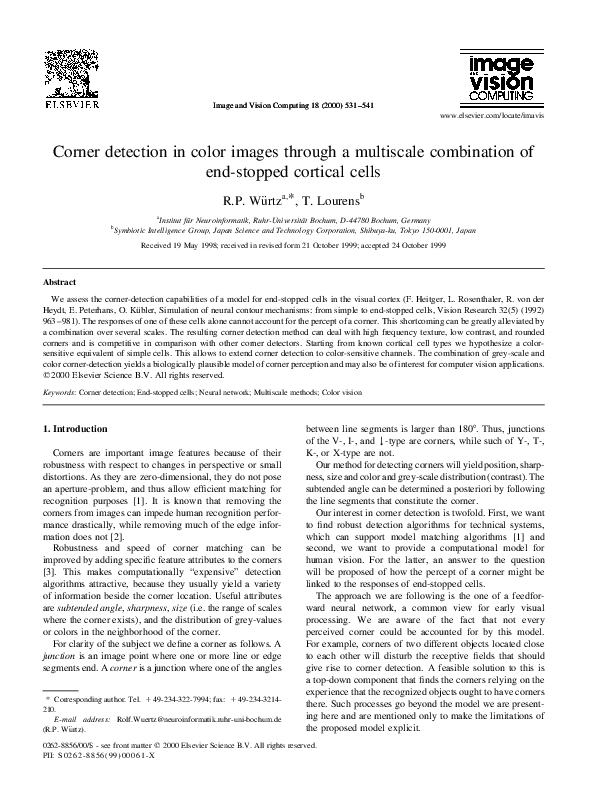 (PDF) Corner detection in color images by multiscale combination of end ...