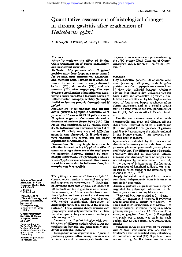 (PDF) Quantitative assessment of histological changes in chronic ... (PDF) Quantitative assessment of histological changes in chronic ...