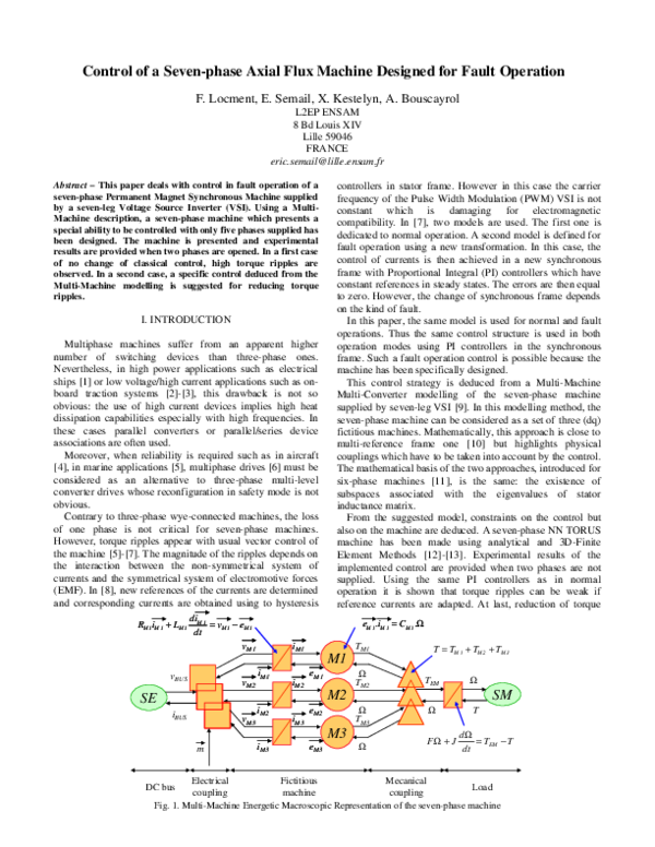(PDF) Control of a Seven-phase Axial Flux Machine Designed for Fault ...