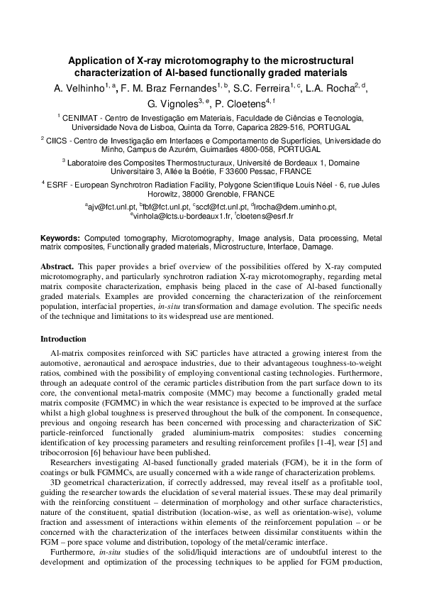 (PDF) Application of X-Ray Microtomography to the Microstructural Characterization of Al-Based ...