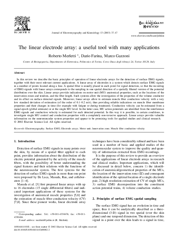 (PDF) The linear electrode array: a useful tool with many applications
