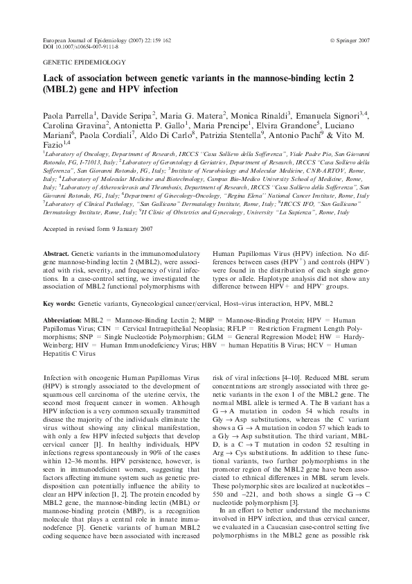 Pdf Lack Of Association Between Genetic Variants In The Mannose