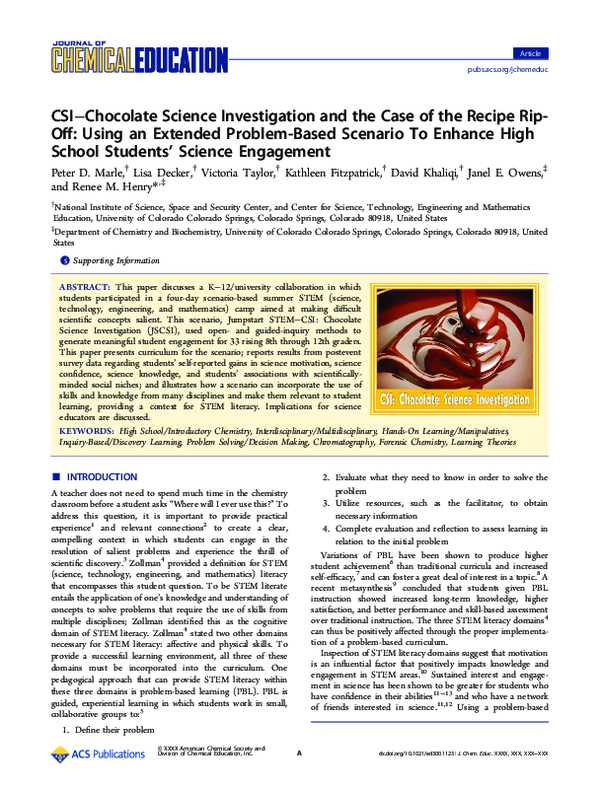 (PDF) CSI–Chocolate Science Investigation and the Case of the Recipe ...