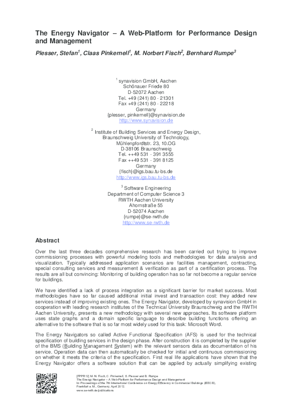 (PDF) The Energy Navigator - A Web-Platform for Performance Design and ...