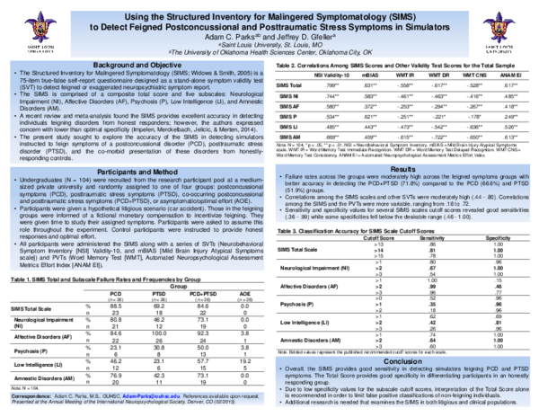 (PDF) Using the Structured Inventory for Malingered Symptomatology ...