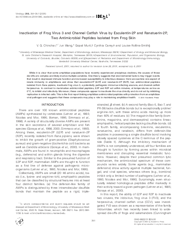 (PDF) Inactivation of Frog Virus 3 and Channel Catfish Virus by ...