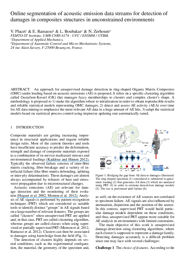 (PDF) Online segmentation of acoustic emission data streams for detection of damages in ...