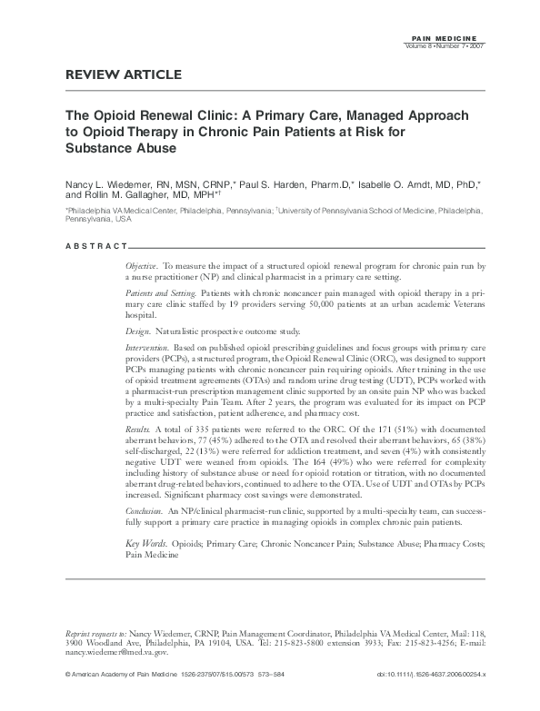 (PDF) Breaking the pain contract: A better controlled-substance ...