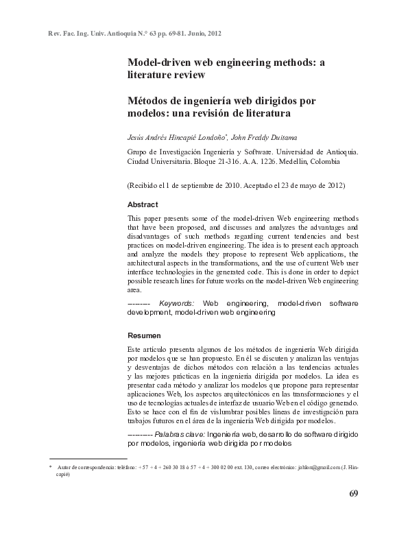 (PDF) Model-Driven Web Engineering Methods: A literature Review