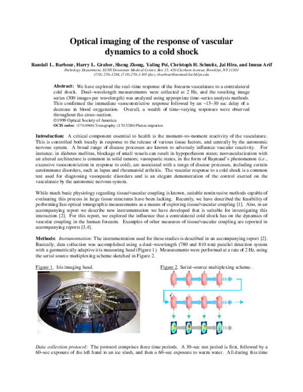 (PDF) Optical imaging of the response of vascular dynamics to a cold shock