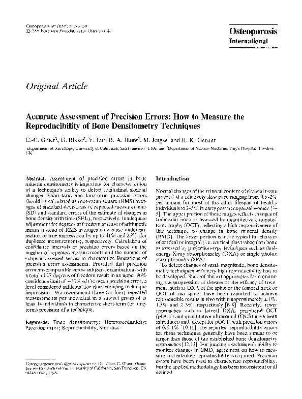 (PDF) Accurate assessment of precision errors: How to measure the ...