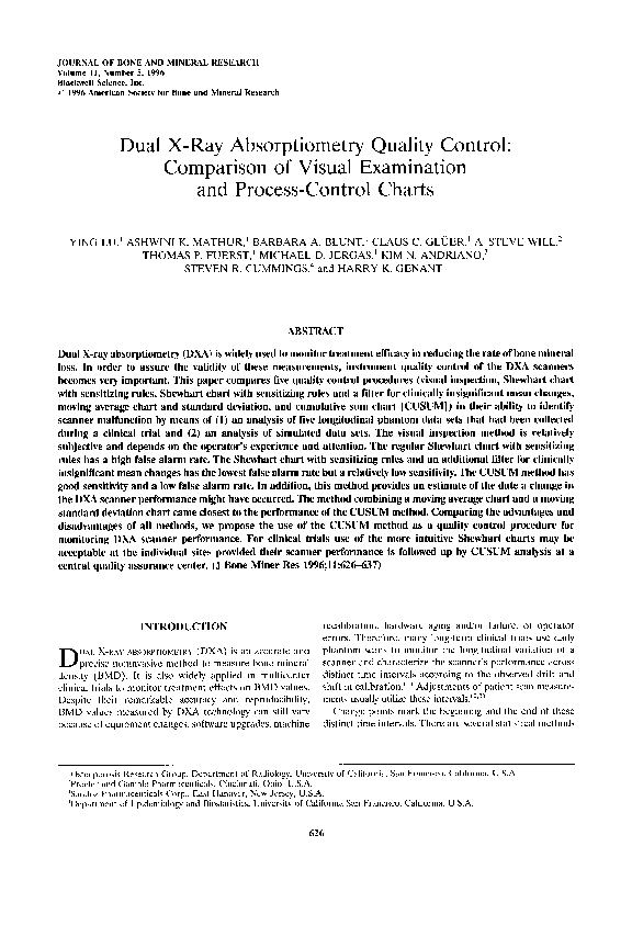 (PDF) Dual X-ray absorptiometry quality control: Comparison of visual ...