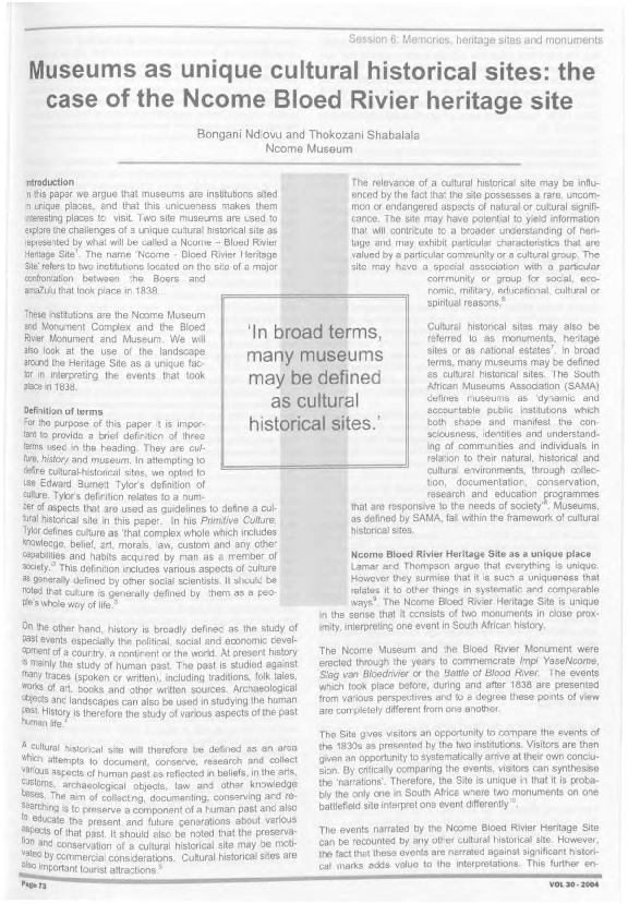 (PDF) Museums as unique cultural historical sites: The case of the ...