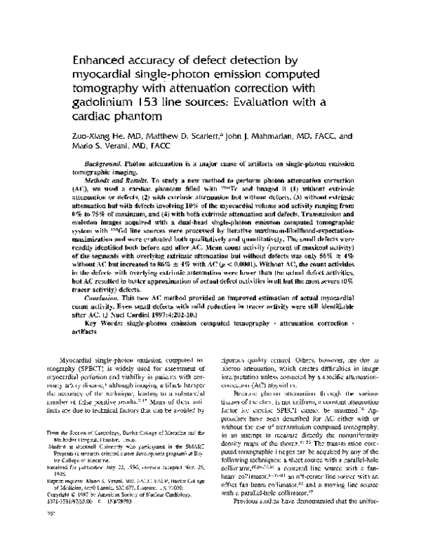(PDF) Enhanced accuracy of defect detection by myocardial single-photon ...