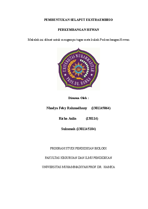 (DOC) PEMBENTUKAN SELAPUT EKSTRAEMBRIO