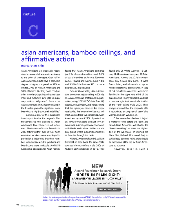 (PDF) Asian Americans, Bamboo Ceilings, and Affirmative Action