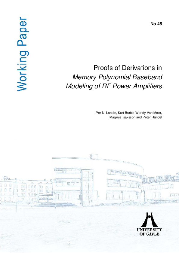 (PDF) Proofs of Derivations in Memory Polynomial Baseband Modeling of RF Power Amplifiers