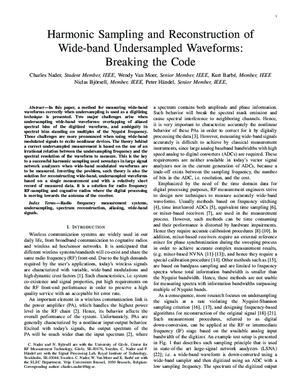 (PDF) Harmonic Sampling and Reconstruction of Wideband Undersampled ...