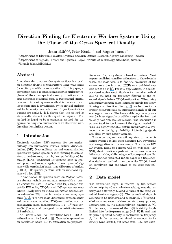 (PDF) Direction finding for electronic warfare systems using the phase ...