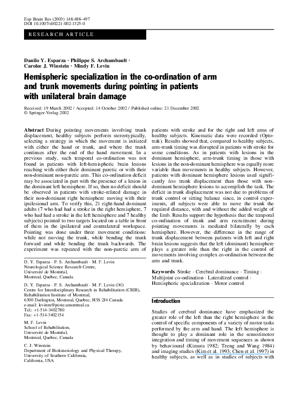 (PDF) Implicit motor-sequence learning in humans following unilateral stroke: the impact of ...