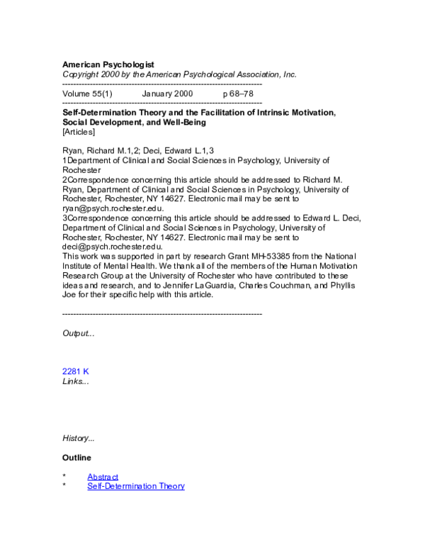 (DOC) Self-determination theory and the facilitation of intrinsic motivation, social development ...