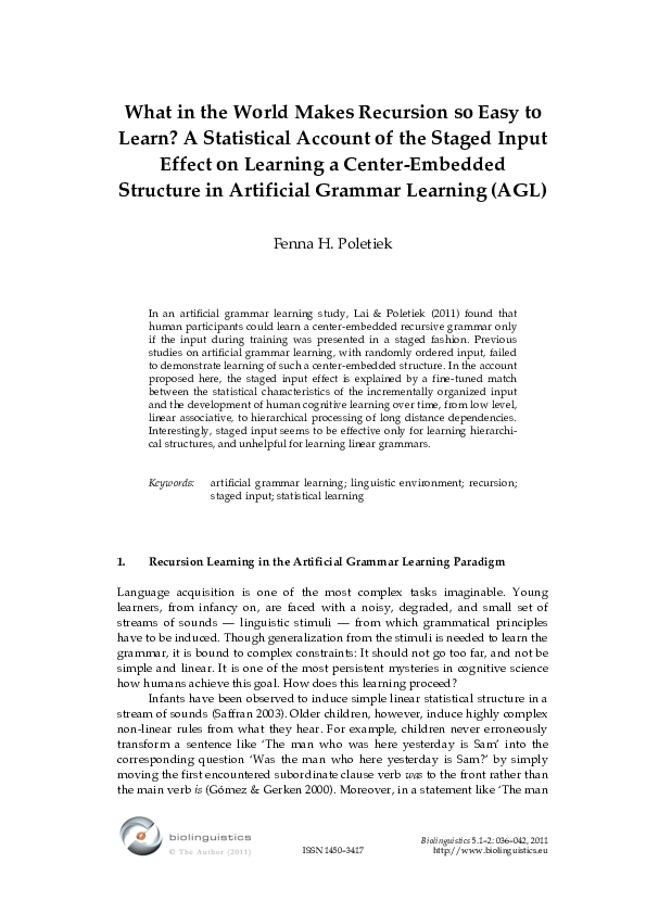 (PDF) What in the World Makes Recursion so Easy to Learn? A Statistical Account of the Staged ...