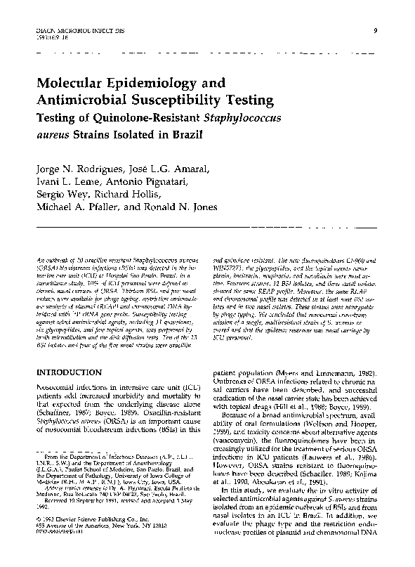 (PDF) Molecular epidemiology and antimicrobial susceptibility of methicillin-resistant ...