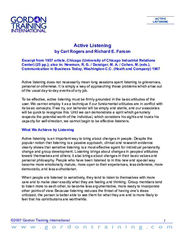 (PDF) Active Listening