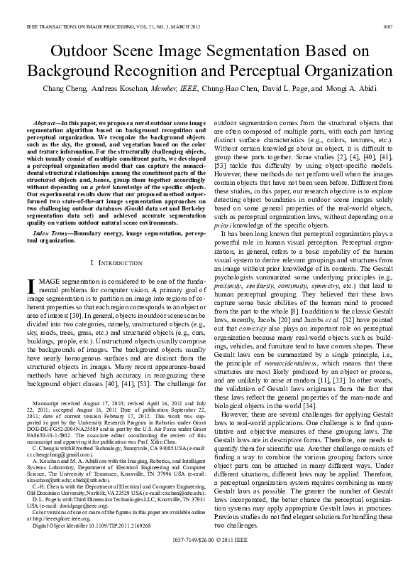 Pdf Outdoor Scene Image Segmentation Based On Background Recognition And Perceptual Organization