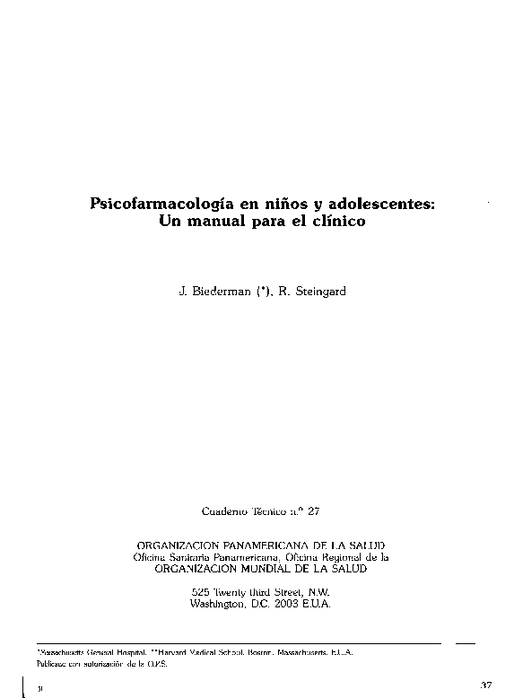(PDF) Psicofarmacología en niños y adolescentes : un manual para el ...