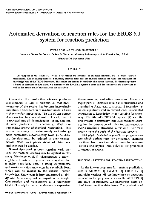 (PDF) Automated derivation of reaction rules for the EROS 6.0 system for reaction prediction