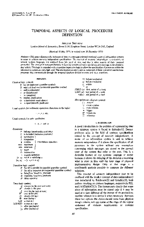 (PDF) Temporal aspects of logical procedure definition