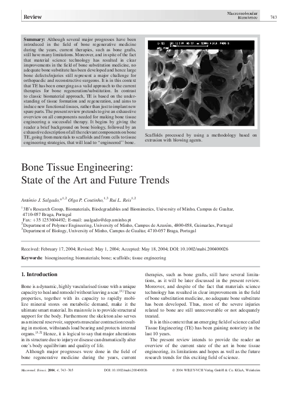 (PDF) Bone Tissue Engineering: State of the Art and Future Trends