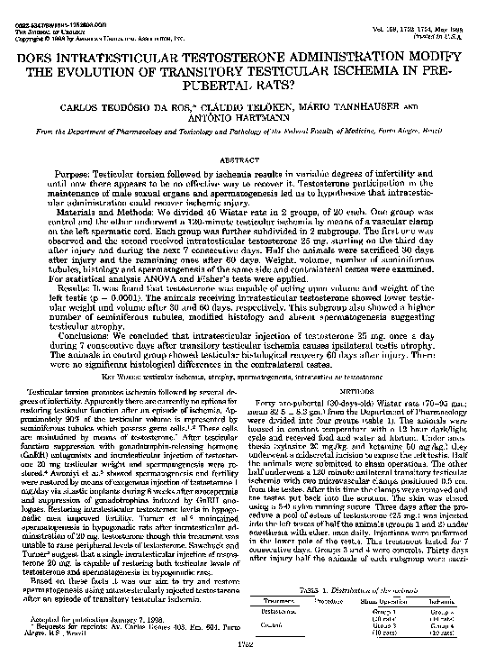 (PDF) DOES INTRATESTICULAR TESTOSTERONE ADMINISTRATION MODIFY THE ...
