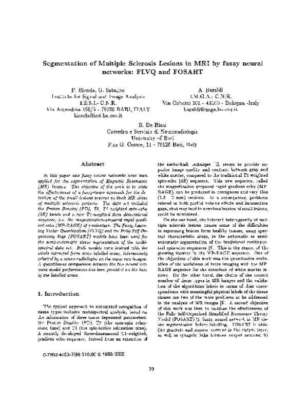 (PDF) Segmentation of multiple sclerosis lesions in brain MRI: A review of automated approaches