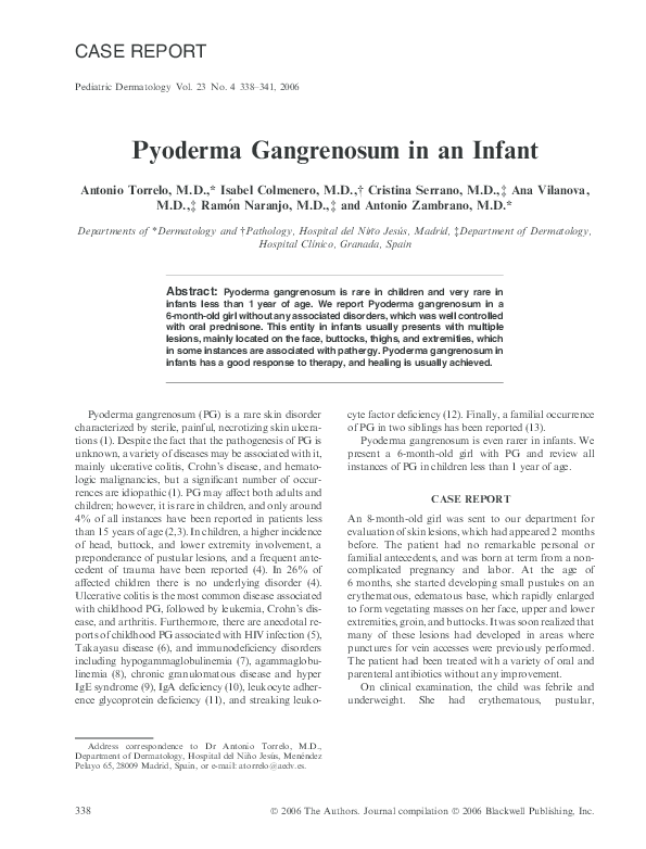 (PDF) Pyoderma Gangrenosum in an Infant