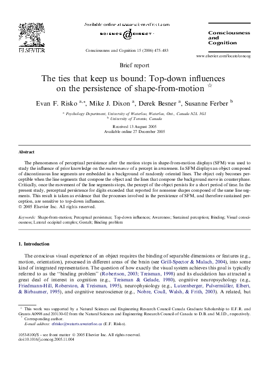 (PDF) The ties that keep us bound: Top-down influences on the ...