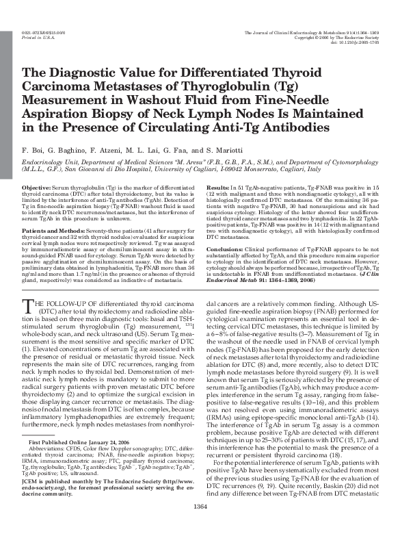 (PDF) The dynamics of serum thyroglobulin elimination from the body after thyroid surgery ...