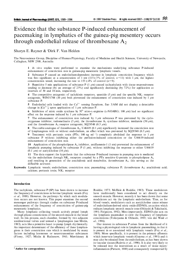(PDF) Evidence that the substance P-induced enhancement of pacemaking ...